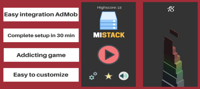 Stack Game Unity – Easy integration with AdMob – Sell My App