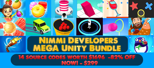 Nimmi Developers MEGA Unity Bundle – 14 source codes worth $1696 -82% OFF NOW! – Sell My App